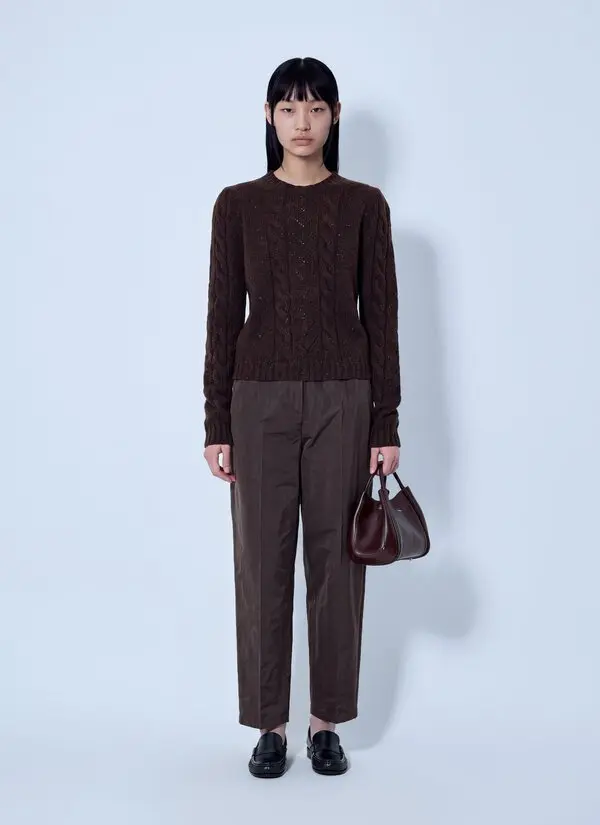 Max Mara Cable Knit Sweater - Dark Brown