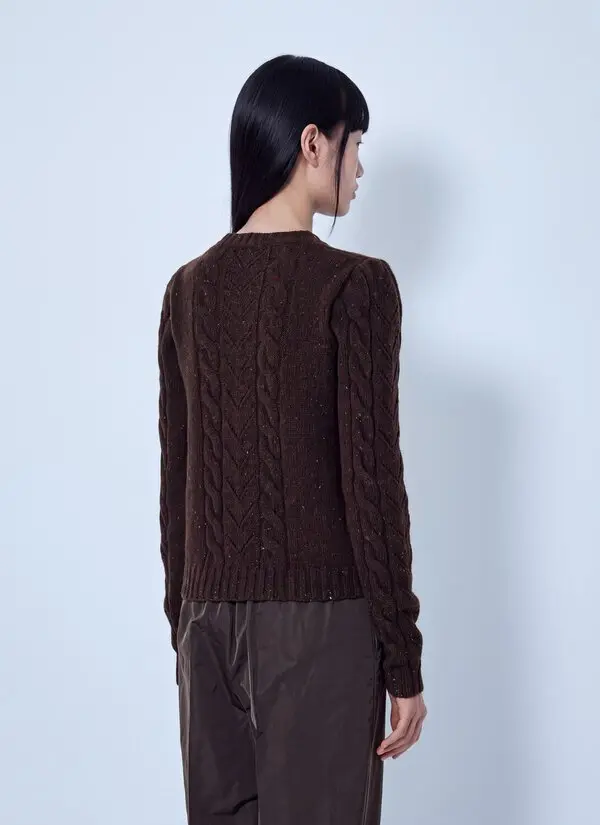 Max Mara Cable Knit Sweater - Dark Brown