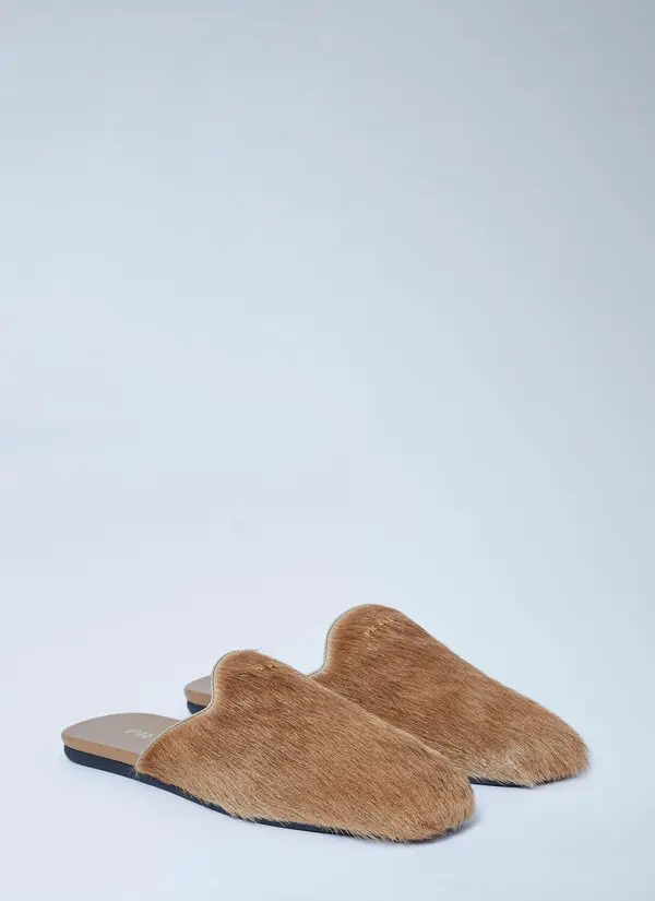 Prada Leather Pony-hair Mules