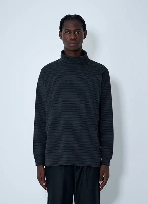 Comme Des Garçons Turtleneck Striped Sweater - Grey