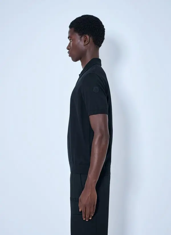 Moncler Piqué Polo Shirt - Black