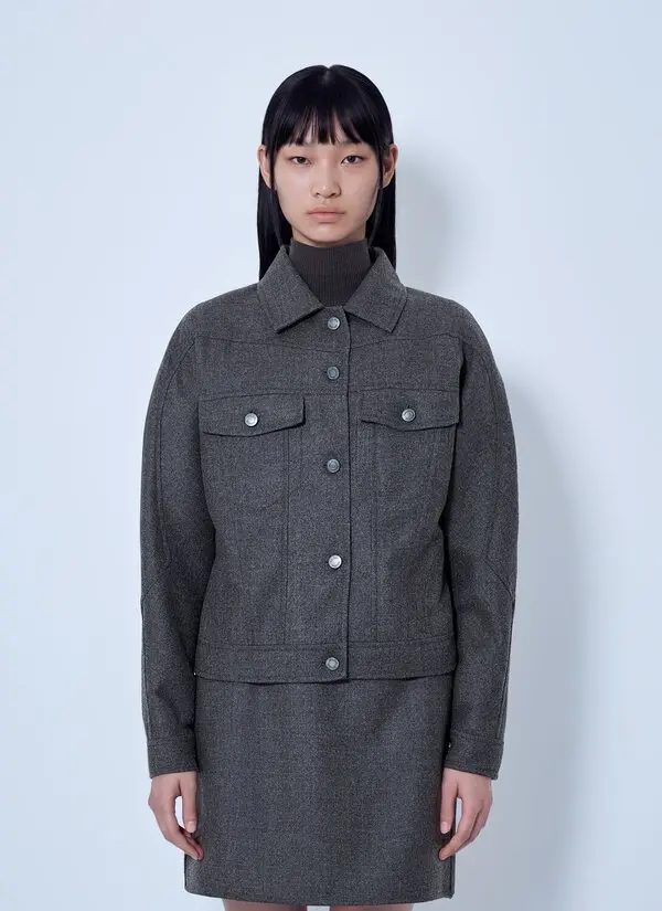 Max Mara Wool Twill Jacket - Grey