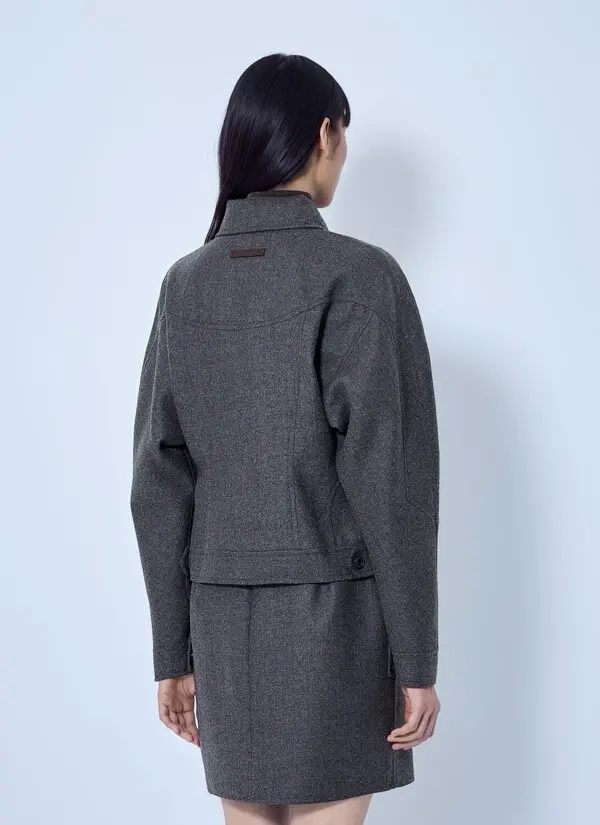Max Mara Wool Twill Jacket - Grey