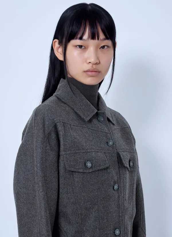Max Mara Wool Twill Jacket - Grey