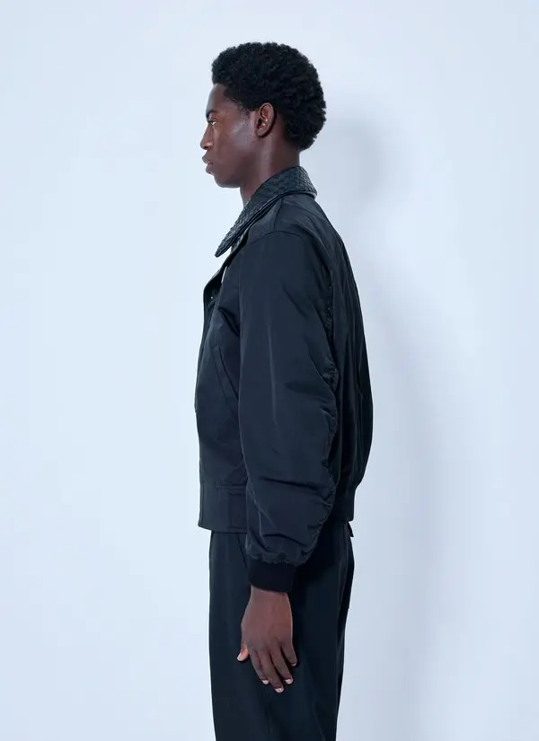 Bottega Veneta Intrecciato Leather-trimmed Twill Blouson Jacket