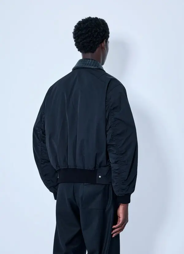 Bottega Veneta Intrecciato Leather-trimmed Twill Blouson Jacket
