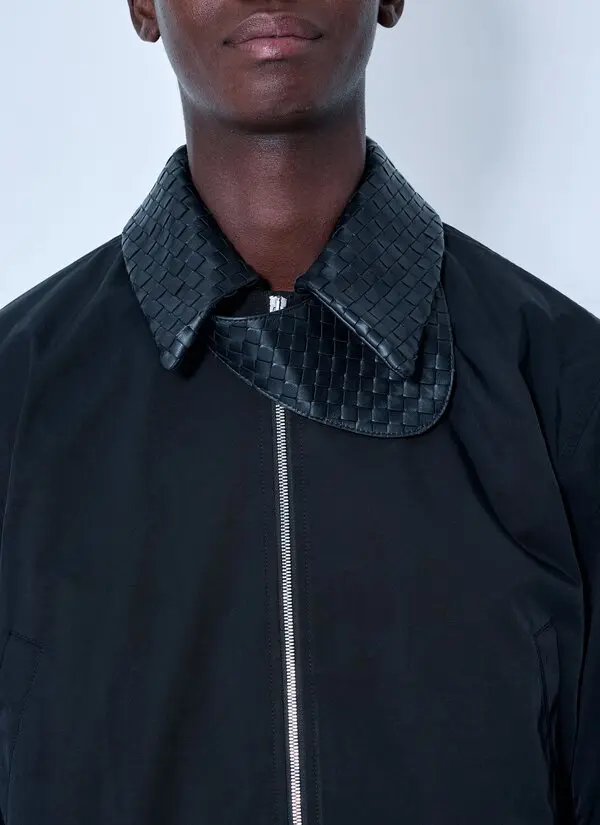 Bottega Veneta Intrecciato Leather-trimmed Twill Blouson Jacket
