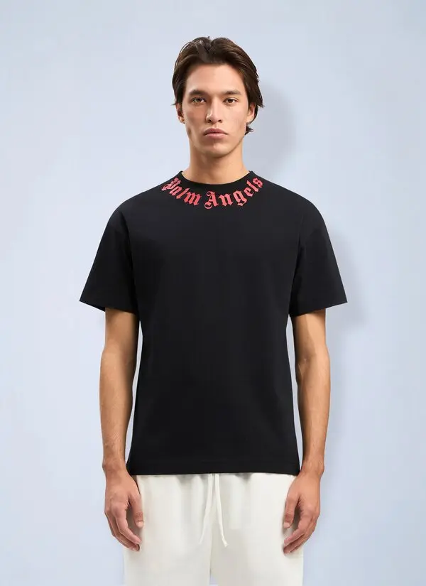 Palm Angels Neck Logo T-shirt - Black