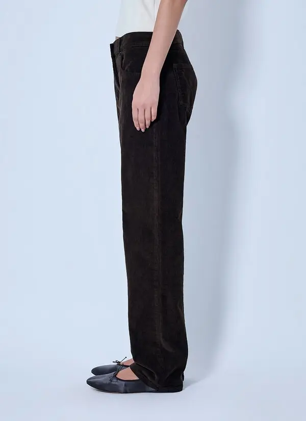 THE ROW Frava Cotton-corduroy Mid-rise Straight-leg Pants - Brown