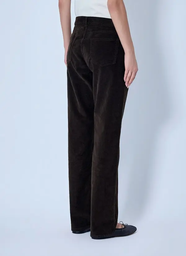 THE ROW Frava Cotton-corduroy Mid-rise Straight-leg Pants - Brown