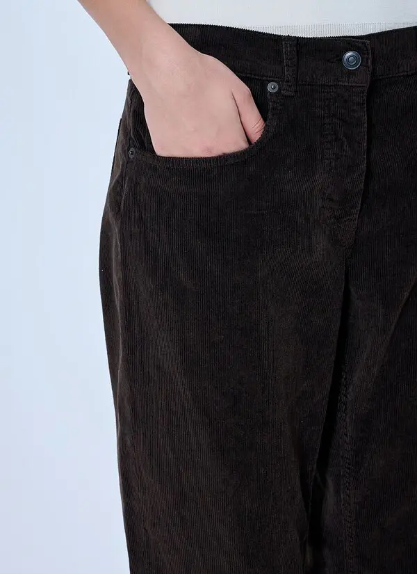 THE ROW Frava Cotton-corduroy Mid-rise Straight-leg Pants - Brown
