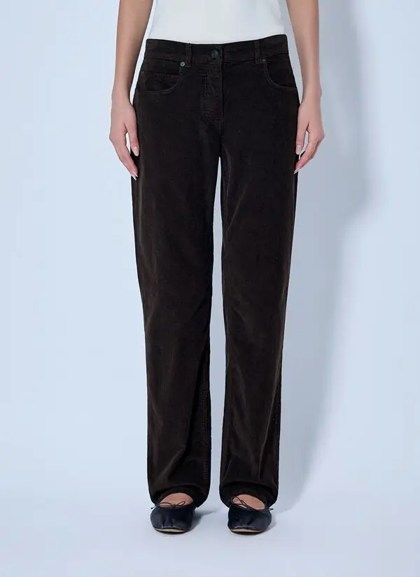 THE ROW Frava Cotton-corduroy Mid-rise Straight-leg Pants - Brown