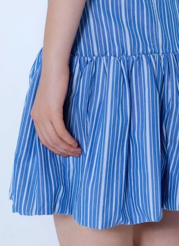 GANNI Stripe Cotton Mini Skirt