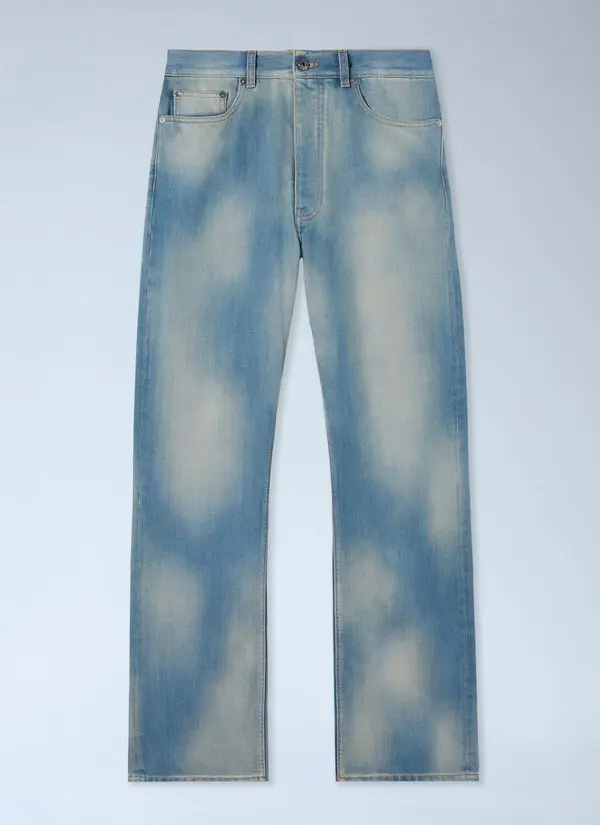 Off-White Diagonal Raw Patch 90s Skate Jeans - Blue