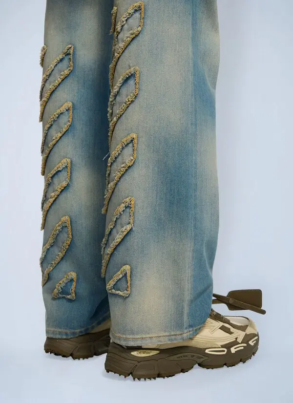 Off-White Diagonal Raw Patch 90s Skate Jeans