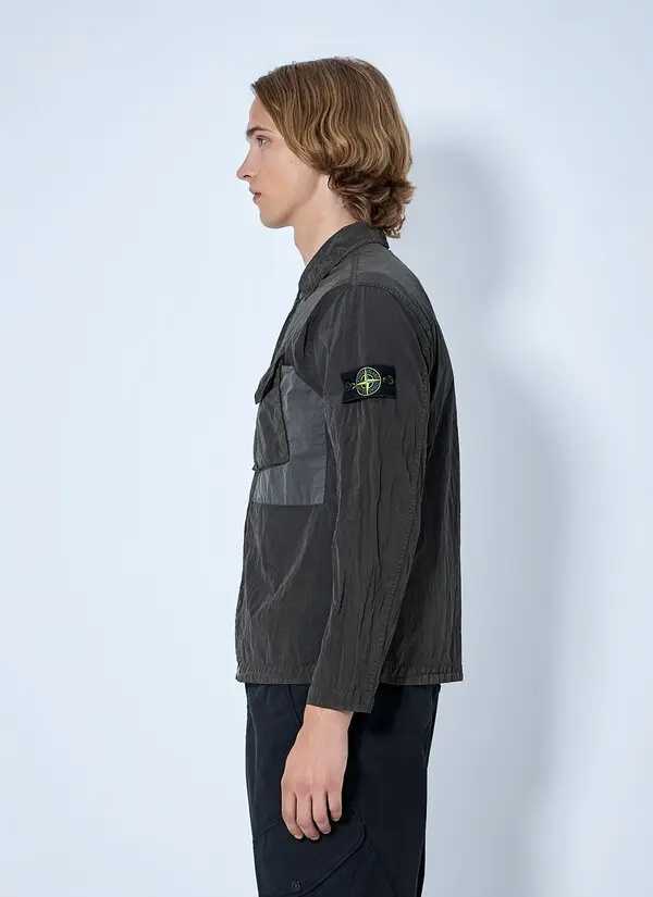 Stone Island Technical Overshirt With Patch Pocket - Grey