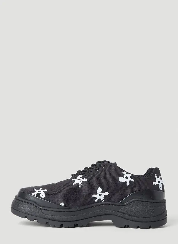 PHILEO Basalt White Flower Lace-ups