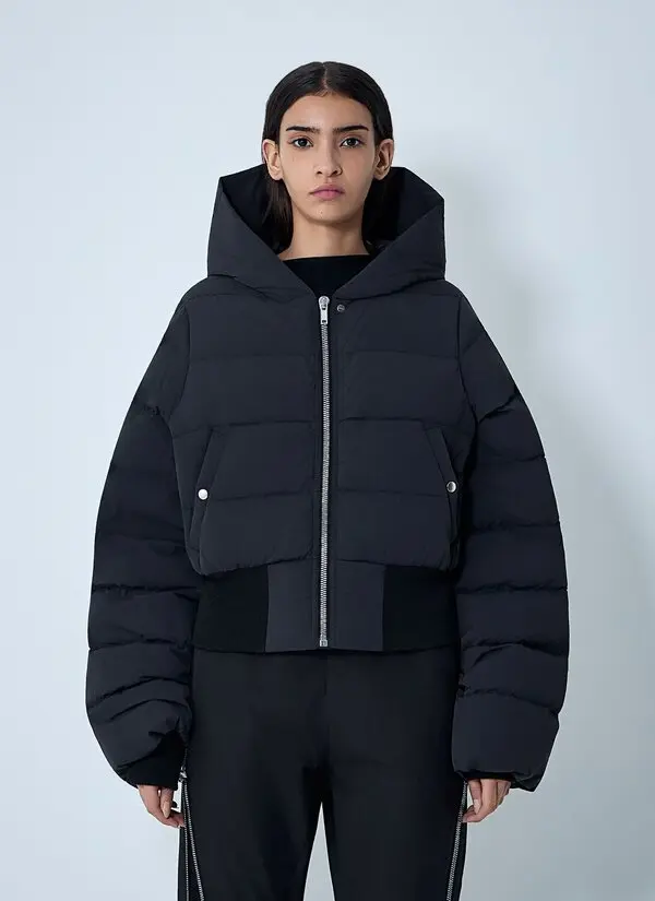 Rick Owens Hooded Down Jacket - Black
