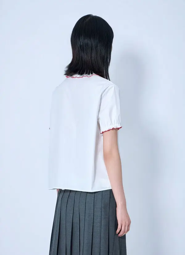 Miu Miu Embroidered Poplin Shirt