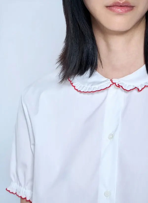 Miu Miu Embroidered Poplin Shirt