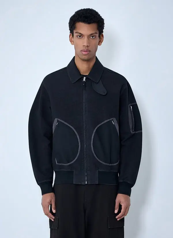 MASSIMO OSTI STUDIO Zip-up Bomber Jacket - Black
