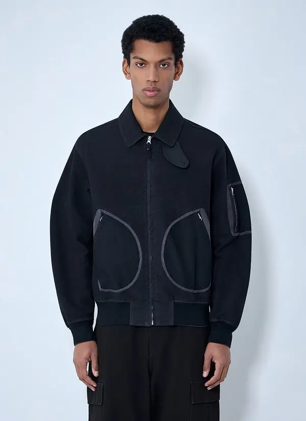 MASSIMO OSTI STUDIO Zip-up Bomber Jacket - Black
