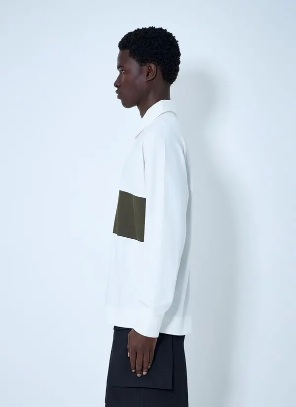 MARGARET HOWELL Panelled Long Sleeve Polo Shirt