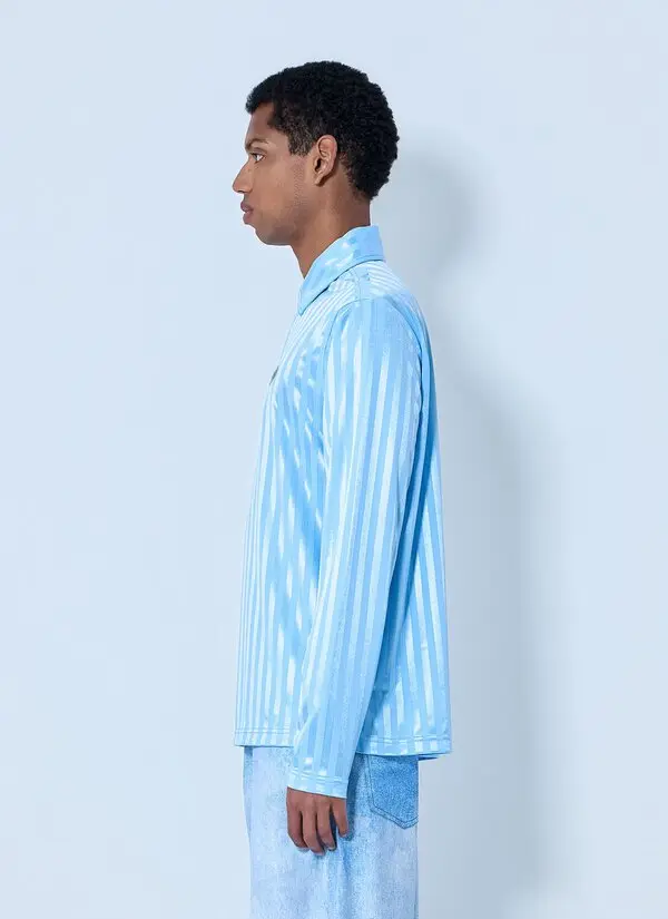 METALWOOD Striped Long Sleeve Polo Shirt