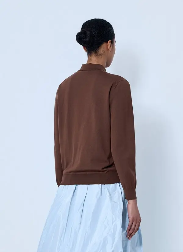 Prada Silk Polo Shirt - Brown