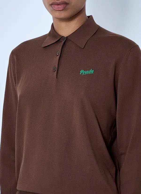 Prada Silk Polo Shirt - Brown