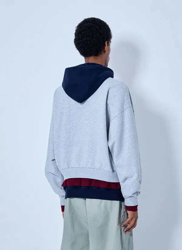 Balenciaga Layered Hoodie With Embroidered Logo