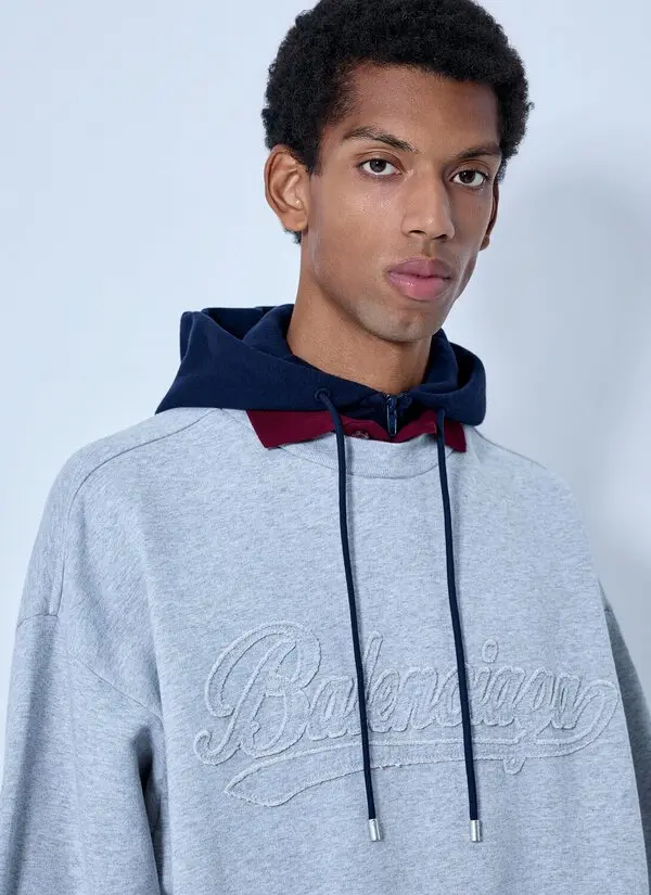 Balenciaga Layered Hoodie With Embroidered Logo