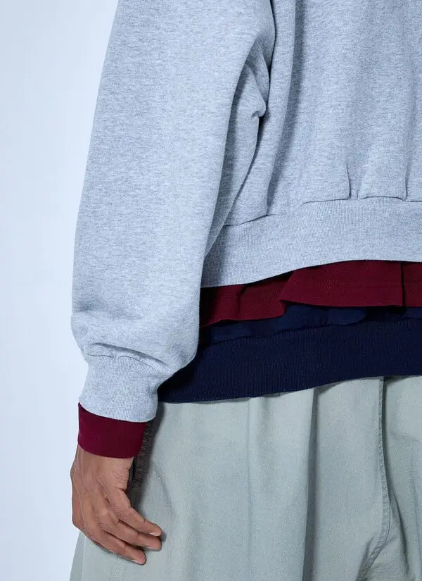 Balenciaga Layered Hoodie With Embroidered Logo