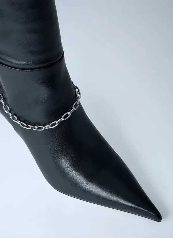 Alexander Wang Chain Detail Knee-high Leather Boots