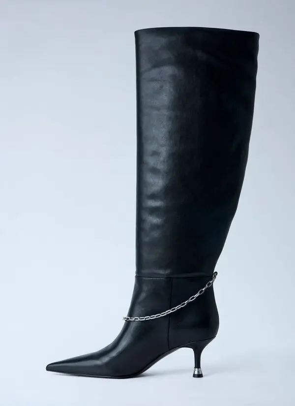 Alexander Wang Chain Detail Knee-high Leather Boots