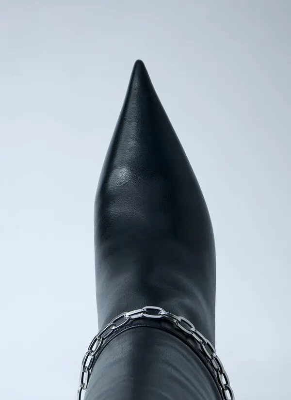 Alexander Wang Chain Detail Knee-high Leather Boots