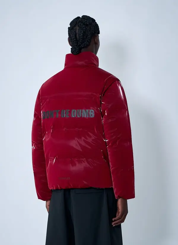 MONCLER X A$AP ROCKY Reversible Throttle Short Down Jacket - Red