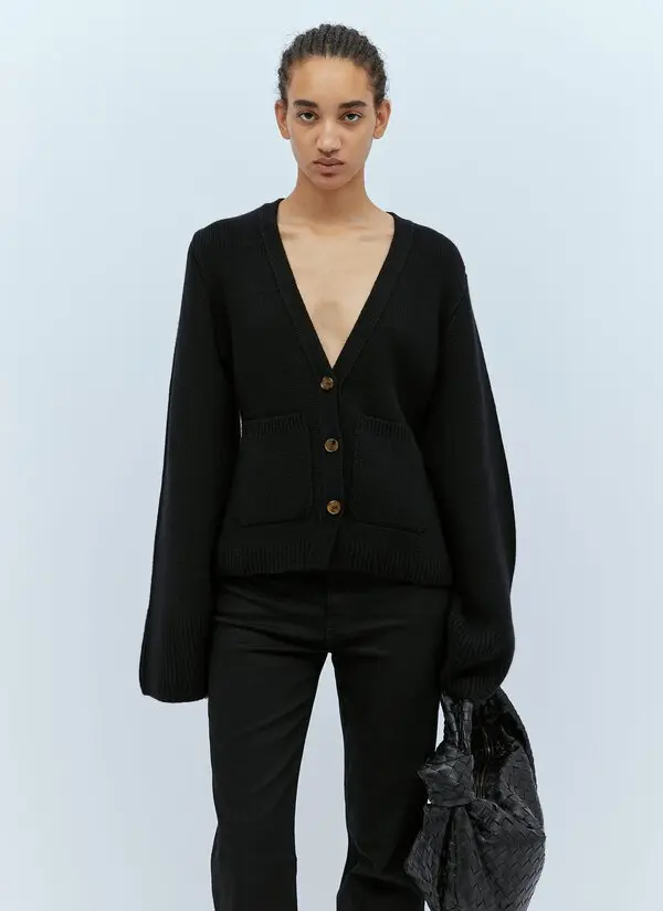 Khaite Scarlet Knit Cardigan - Black