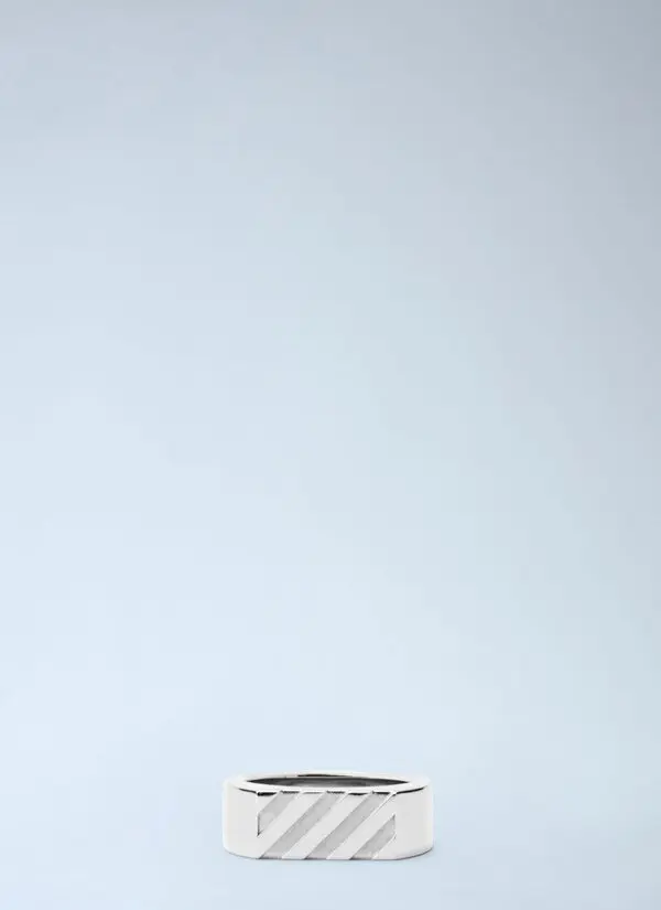Off-White Diag Band Ring - Silver