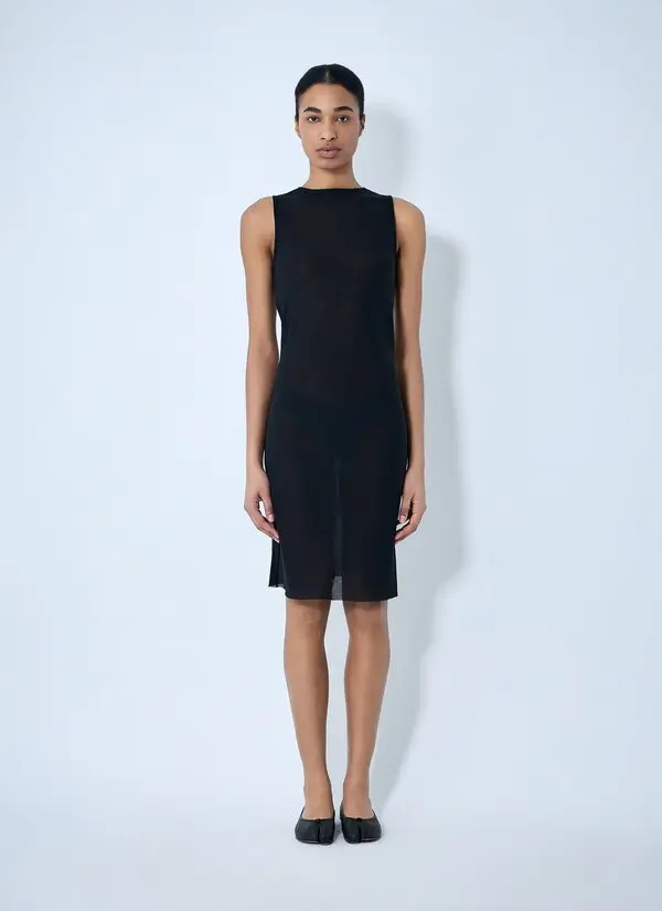 RIER Sleeveless Mesh Midi Dress - Black