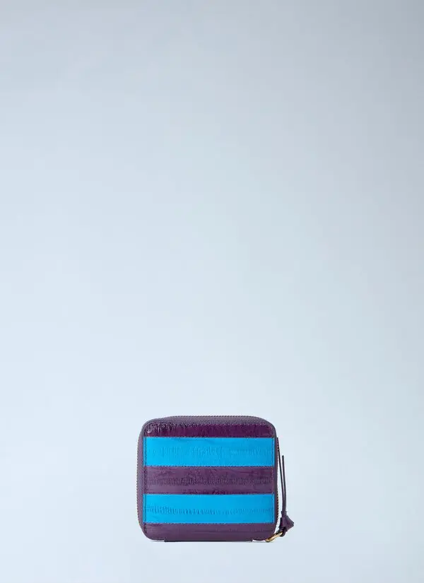 Dries Van Noten Striped Leather Wallet - Blue