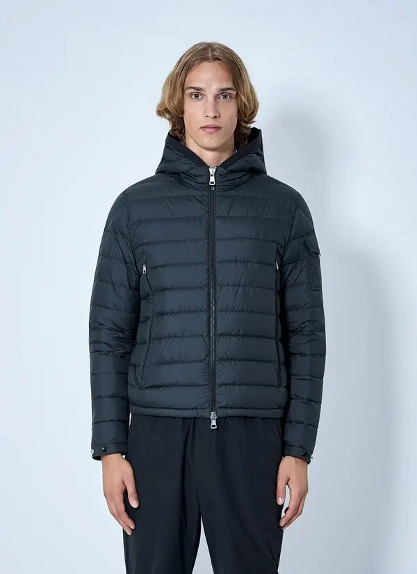Moncler Galion Hooded Short Down Jacket - Black