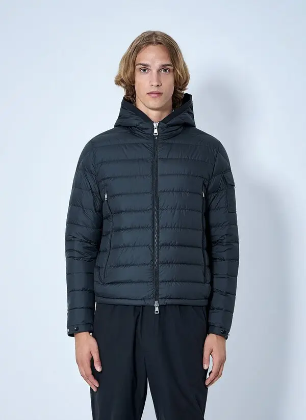 Moncler Galion Hooded Short Down Jacket - Black
