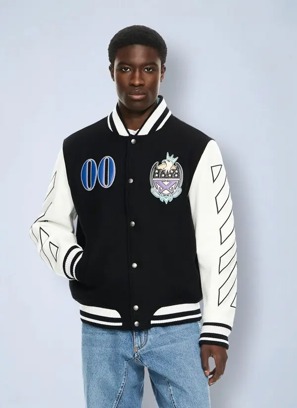 Off-White Royal Jewels Varsity Jacket - Black