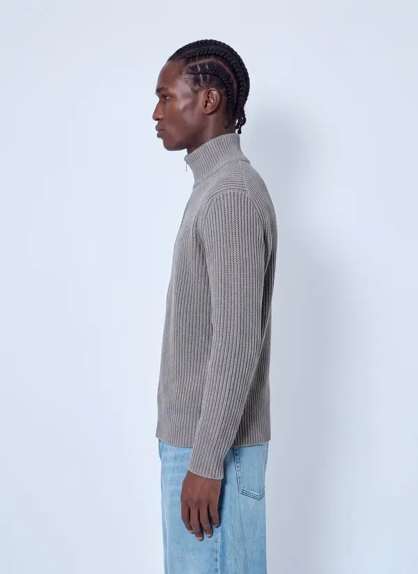 MAISON MARGIELA Ribbed Zip-up Sweater