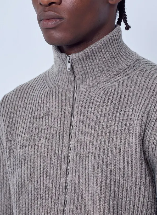 MAISON MARGIELA Ribbed Zip-up Sweater