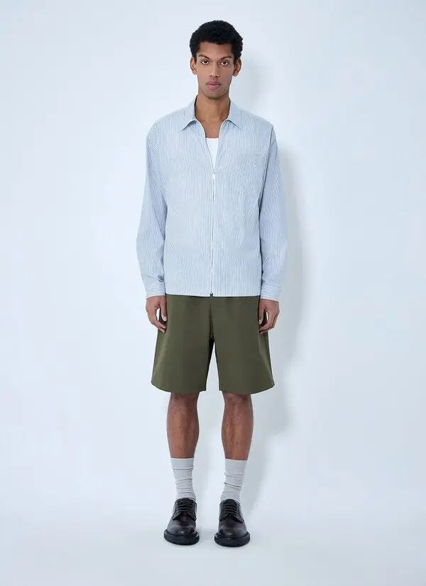 Prada Zip-front Stripe Shirt