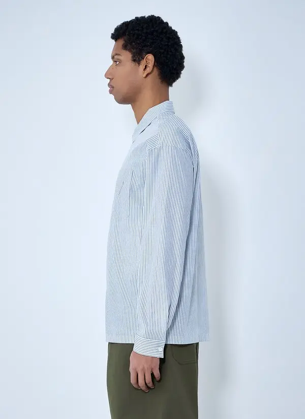 Prada Zip-front Stripe Shirt