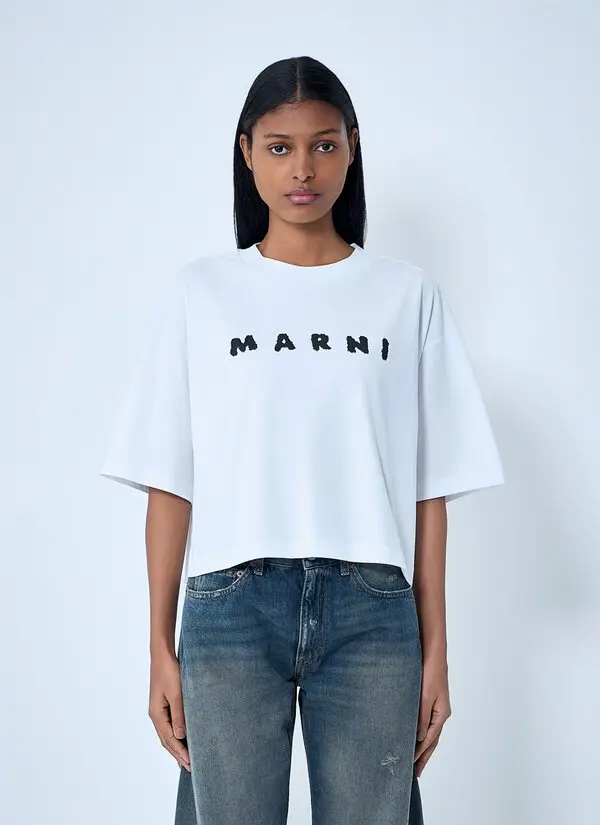 Marni Logo Motif T-shirt - White