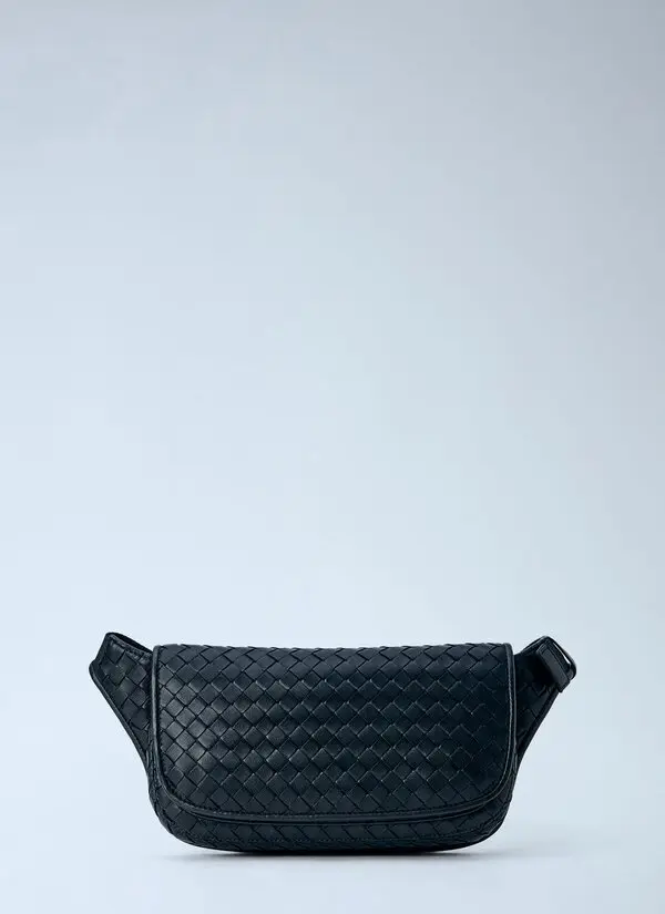 Bottega Veneta Intrecciato Woven Leather Belt Bag - Black